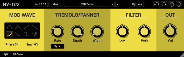 HY-TP2 - FREE Tremolo/Pan VST/AU Plugin By HY-Plugins - Bedroom ...