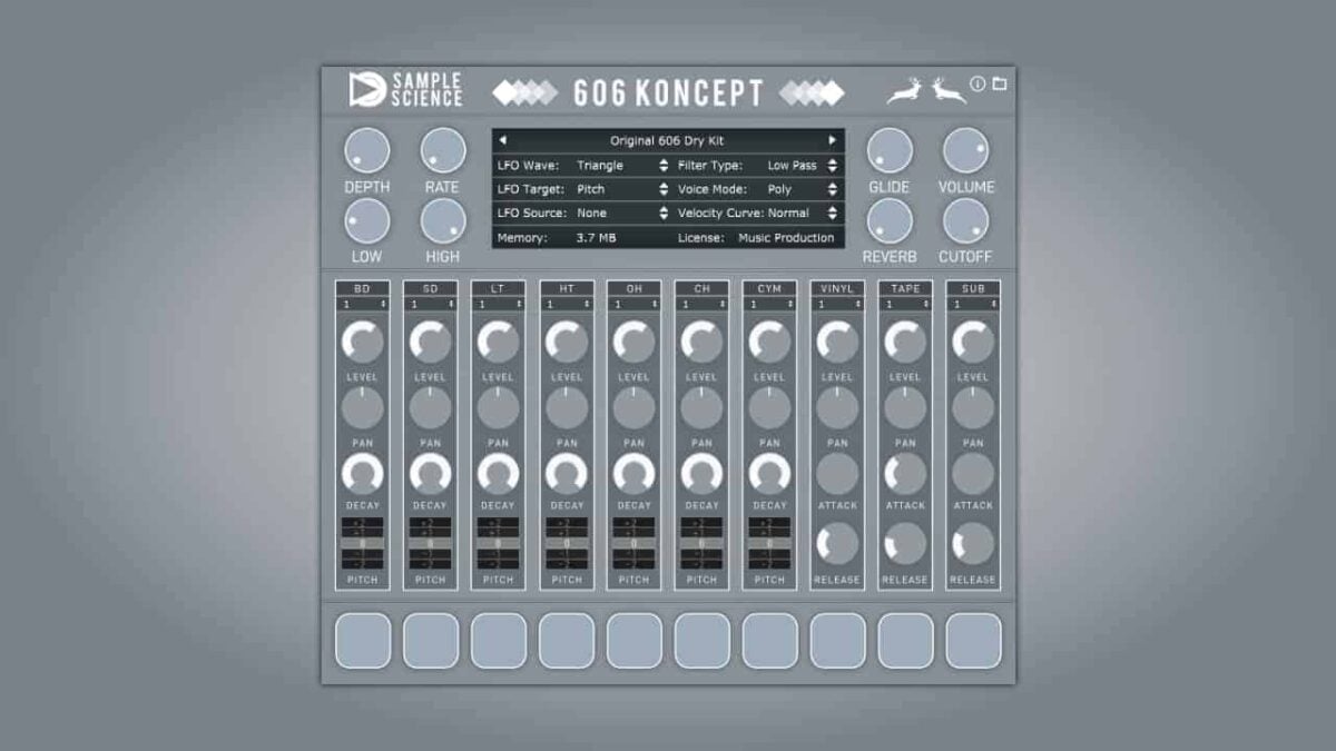 SampleScience Releases FREE 606 Koncept Drum Machine Plugin - Bedroom Producers Blog