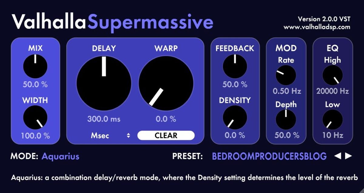 Valhalla Super Massive FREE Update Brings New Reverb Modes - Bedroom ...