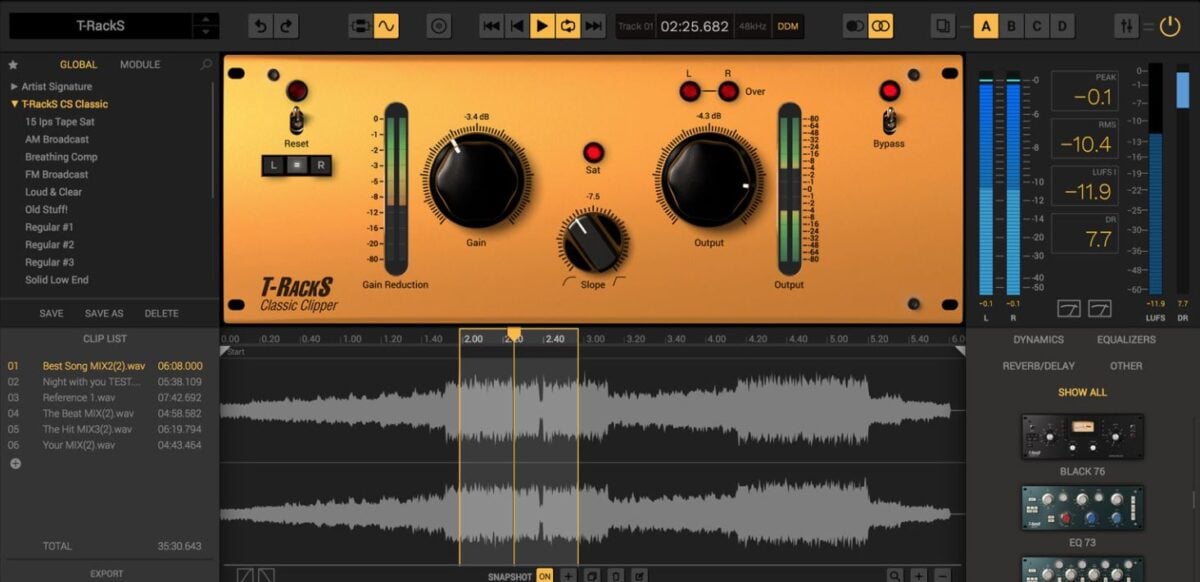 The IK Multimedia T-RackS Classic Clipper plugin is FREE for a limited time - Bedroom Producers Blog