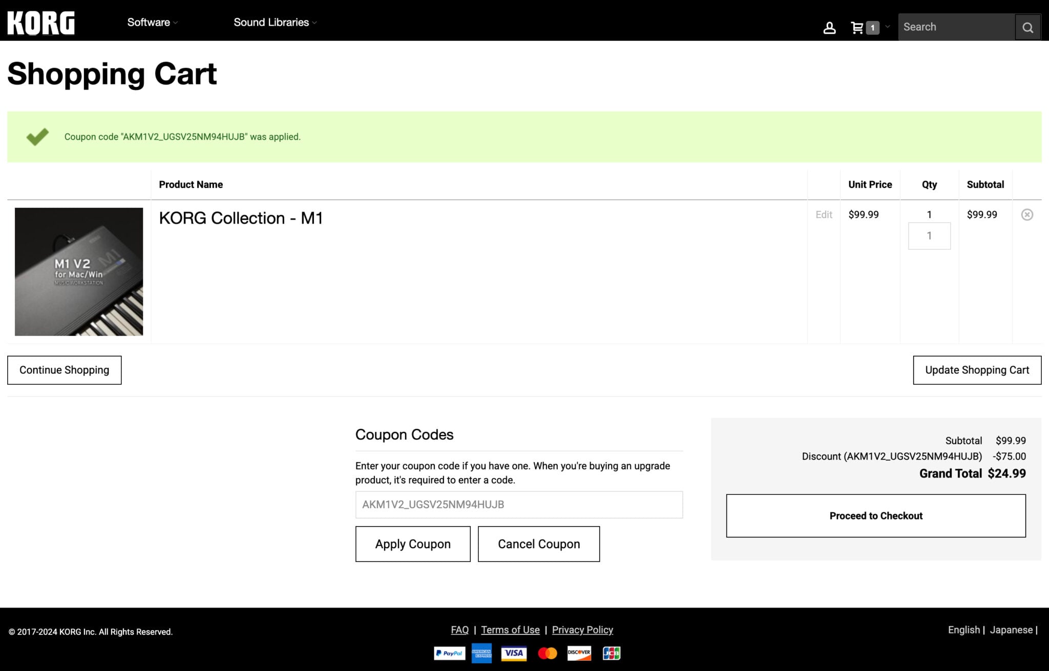 Register a new Korg ID account for a 75% discount on the M1 Music ...