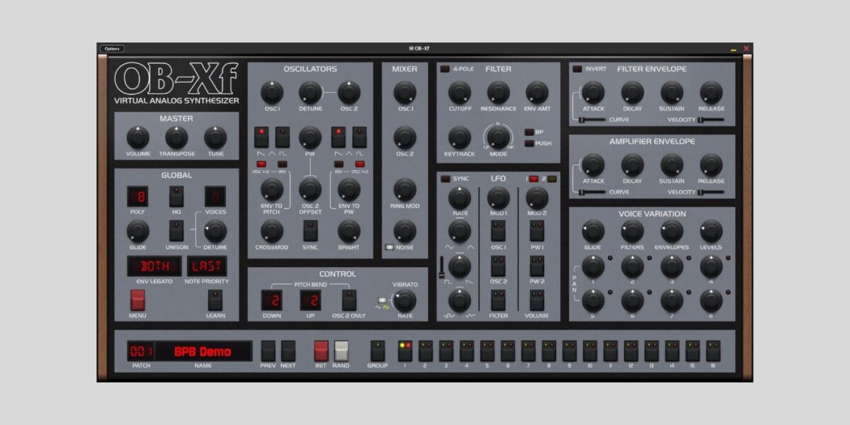 Surge Synth Team OB-Xf: a continuation of the FREE and open-source OB-Xd synth project - Bedroom ...