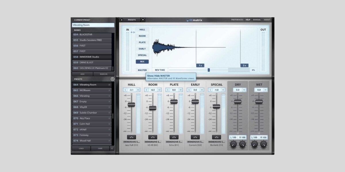 Overloud Audio Tools releases Rafa Sardina Spaces FREE REmatrix library ...